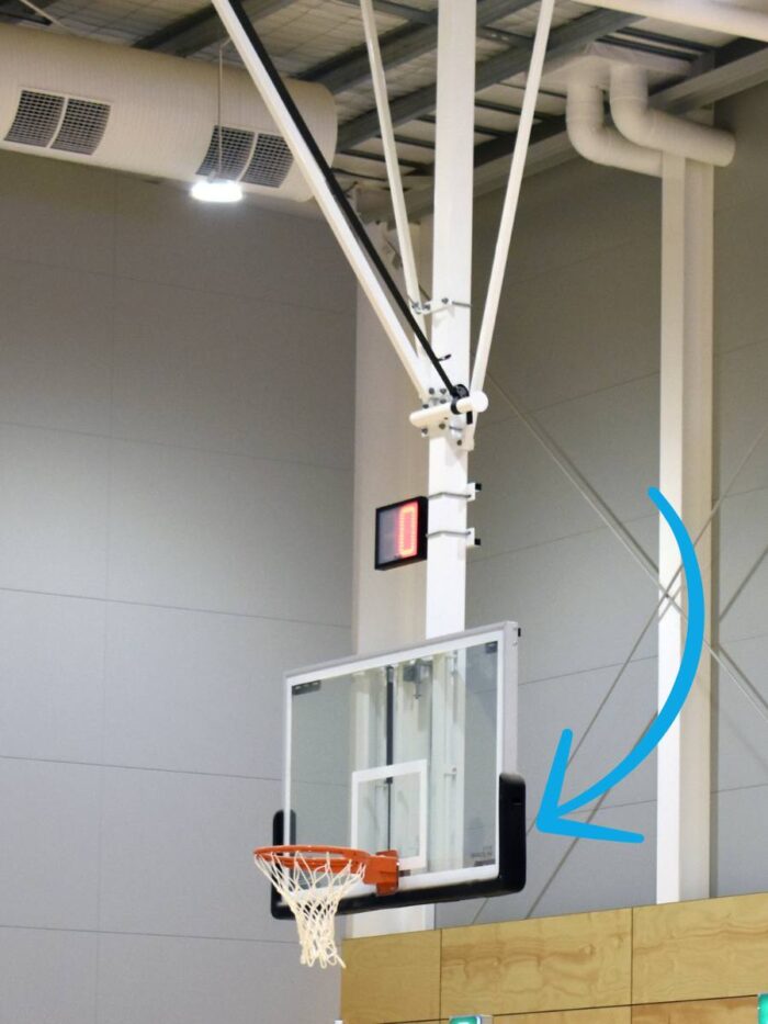 Forward-hinged Basketball System for